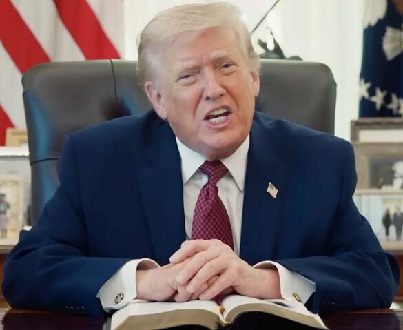Trump reads from Bible after AI image, pope controversies